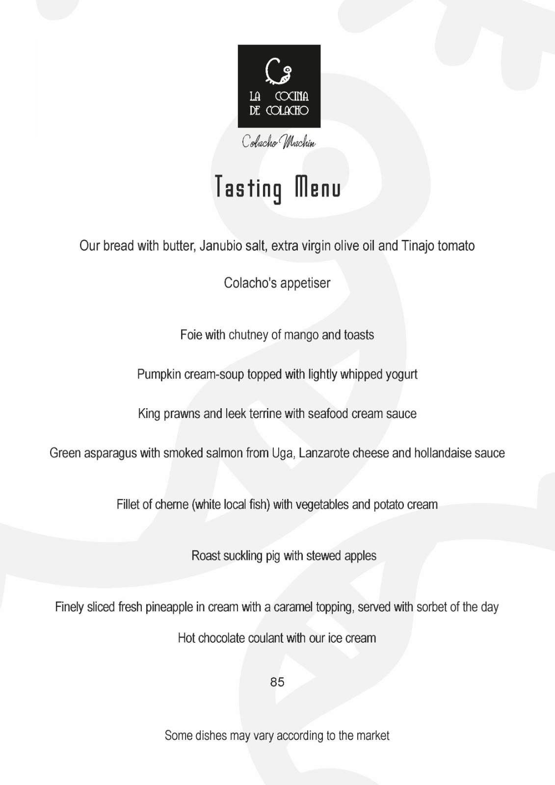 Our dishes – La Cocina de Colacho